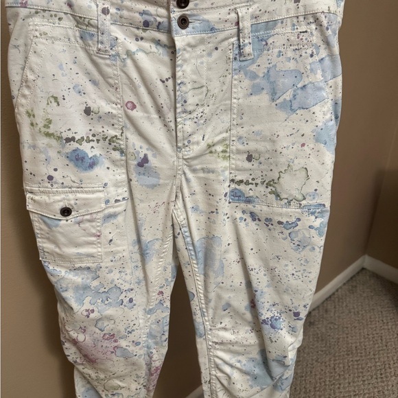 Anthropologie | Jeans | Womens White Multicolor Paint Splatter Pants ...
